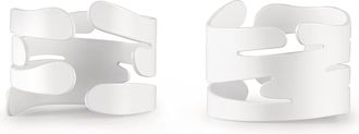 Alessi Barkring BM17S2 W - Set mit Zwei Design-Serviettenhaltern mit Natürlich Inspirierter Dekoration, aus mit Epoxidharz Gefärbtem Stahl, Weiß