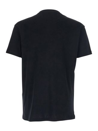 Tom Ford Mens T-Shirt With Logo Embroidery, Black Cotton T-Shirts And Polos