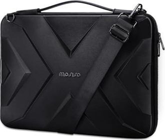 Mosiso Sacoche Ordinateur Portable 15,6 Pouces,Compatible avec MacBook, HP, Dell, Lenovo, Asus, 16 Notebook,EVA Motif Géométrique Symétrique Étanche,Noir