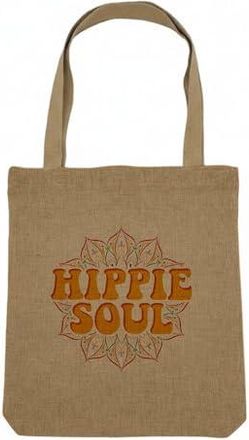 Fabulous Sac Shopping Tote Bag Aspect Lin - Hippie Soul l&Acirc;me dun Hippie Mandala Culture Am&eacute;rique - Sac de Courses Toile Epaisse 360g Beige Naturel Cabas Port&eacute; 