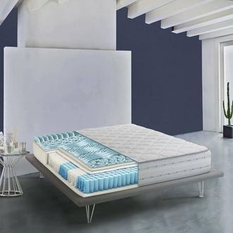 Talamo Italia Matelas double Natalina, matelas à mémoire de forme et à ressorts ensachés, 100% Made in Italy, anti-acariens et hypoallergénique, 140x190h26 cm