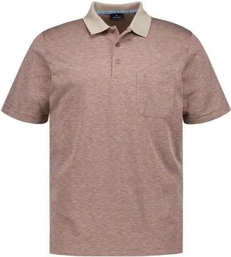 Ragman Herren Polo-Shirt beige meliert