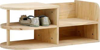 Generic Schuhbank mit Sitzfl&auml;che Massivholzrahmen Sitzbank mit Stauraum Kompakte Gr&ouml;&szlig;e Platzsparend Schuhschrank Schmal f&uuml;r Eingangsbereich, Flur, Wohnzimmer