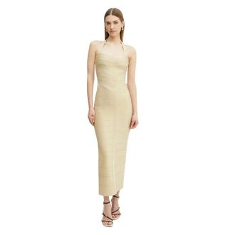 H&eacute;rve L&eacute;ger Iris Dress - Femme - Robes - Jaune - Taille: 42 FR