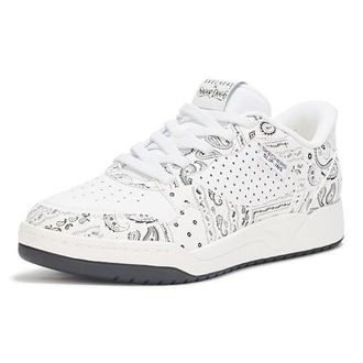 Skechers Baskets Koopa-Court Paisley pour Homme, Blanc/Noir, 43 EU