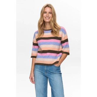 N&uuml;mph Femme, Pulls, Multicolore, Taille: 44 FR Nuriette Stripy SS Pullover