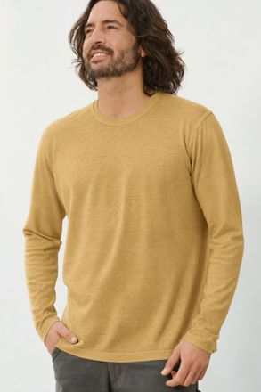 Hempage Hempage Herren vegan Langarmshirt Basic Dijon Gelb