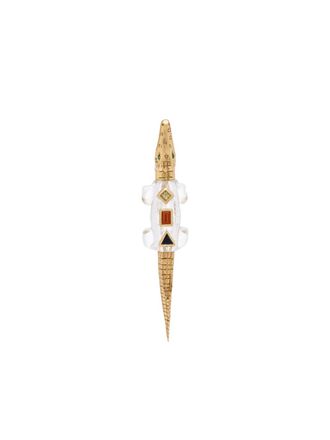 Bibi van der Velden boucle doreille Alligator Crystal en or 18ct