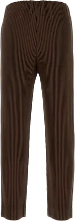 Homme Pliss&eacute; Issey Miyake Pleats Trousers - Brown