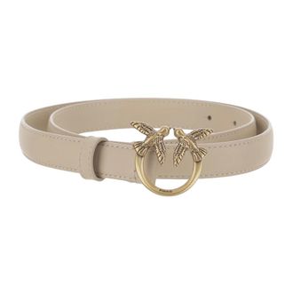 Pinko Pinko, Femme, Accessoires, Beige, Taille: XS Love Berry Leather Belt