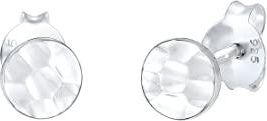 Elli Boucles dOreilles Femme Motif de Cercle Martelé en Argent Sterling 925