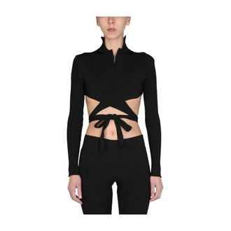 Philosophy di Lorenzo Serafini Femme, Tops, Noir, Taille: 38 FR Haut &agrave; Manches Longues