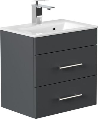 Magnolia Home Badm&ouml;bel Mars 500 SlimLine 50x34cm mit 2 SoftClose Schubladen grafit