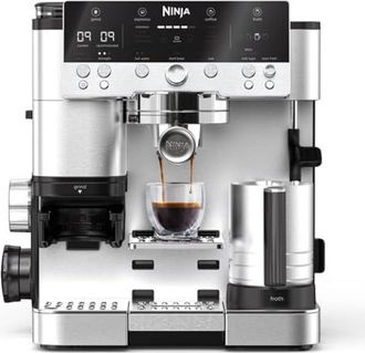 Ninja Ninja Machine &agrave; caf&eacute; Luxe Premier 3-en-1, Latte, Cappuccino, Infusion &agrave; froid et Espresso avec broyeur &agrave; grains et mousseur &agrave; lait int&eacute;gr&eacute;s, facile &agrave; 