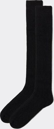 Calzedonia Lange Gerippte Herrensocken Mit Wolle Und Cashmere Schwarz