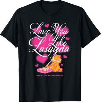 Garfield Love You Like Lasagna Hearts Valentines Cartoon T-Shirt