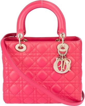 Dior Crossbody Bags - Christian Dior Quilted Leather Lady Dior Handbag - Gr. unisize - in Rot - f&uuml;r Damen