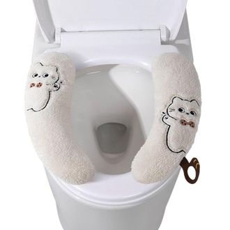 Generic Toilettenringabdeckung - Fleece-Liegeschicht, Selbstklebendes W&auml;rmepad | Gepolsterter K&auml;lteschutz, Tragbare K&auml;ltebarriere-Konstruktion, Abnehmbare, Hy