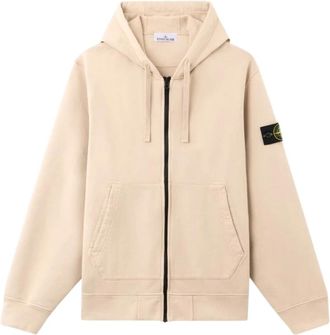 Stone Island Homme, Sweatshirts et sweats &agrave; capuche, Beige, Taille: S 6100061 Molleton de coton