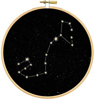 Renna Deluxe Skorpion Sternzeichen Gold Druck Bild im Stickrahmen Wandbild Wanddekoration Kunstdruck (Skorpion)