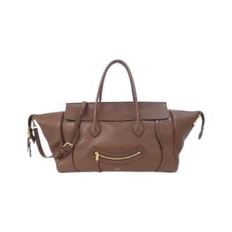 Celine Sac Seau en cuir dagneau Pre-owned - Femme - Pre-owned - Brun - Taille: ONE Size