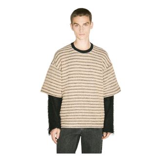 Song for the Mute Fuzzy Sleeve Double-Layered Sweater - - Knitwear - Herren - Beige - XL