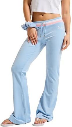 Juicy Couture Christine Strip Pants Pantalon décontracté, Bleu Poudre, XS Femmes