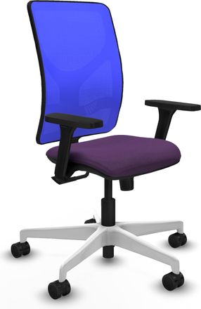 Piqueras y Crespo Arbeitsstuhl mit Armlehnen, h&ouml;henverstellbare Lendenwirbelst&uuml;tze, ausgestattet mit 3 Positionen und Schneideschaum, mit Rollen von 65 mm, Nylon, Blau/