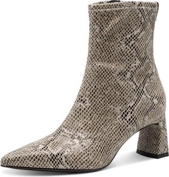 Tamaris Femme Damen Boot Heel 1-25315-45 Bottine, Beige Snake, 39 EU