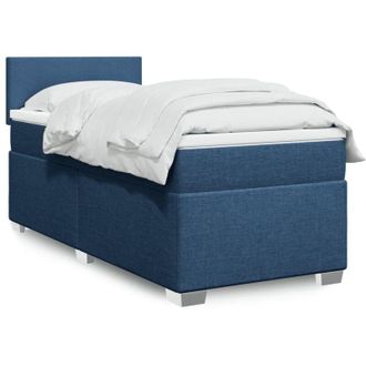 vidaXL Boxspringbett mit Matratze Blau 100x200 cm Stoff vidaXL