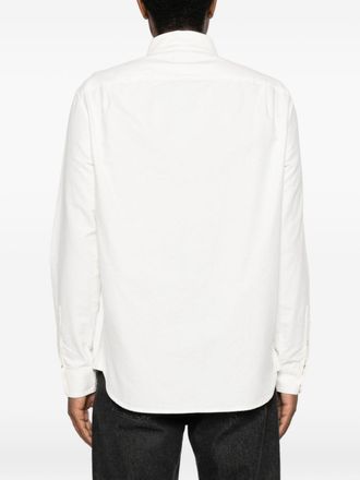 Emporio Armani Logo-Embroidered Cotton Shirt - White