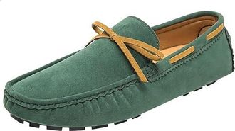 Generic Mocassins for Hommes Bout Rond en Cuir PU Style de Conduite Mocassins Anti-d&eacute;rapant Flexible Talon Plat Mariage Mode Slip-ons(Vert,35 EU)