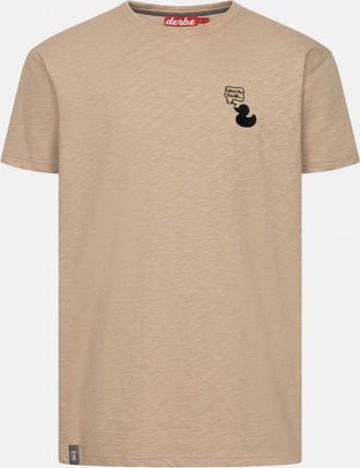 Derbe Derbe T-Shirt What The Duck Herren Beige GOTS Organic