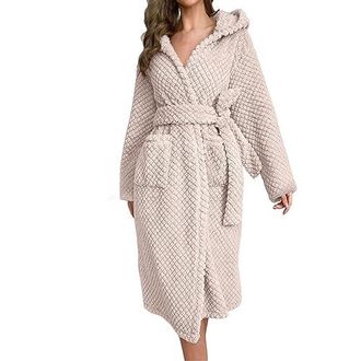Generic Peignoir De Chambre Maille Femme Peignoir De Bain Femme Velours Peignoir Long Polaire Peignoir Hiver Robe Chaude Et Doux Flanelle Pour Hiver Cadeau