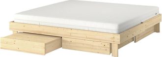IKEA GLAMBERGET Bettgestell + Aufbewahrung+Matratze