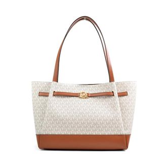 Michael Kors Reed Large Signature Logo Tote Bag - - Bags - Damen - Wei&szlig; - ONE SIZE