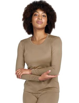 Lapasa Haut Thermique Femme Maillot de Corps &agrave; Manches Longues sous-V&ecirc;tements Chauds Thermoflux Automne/Hiver L39 Marron Clair (1 Haut, Moyen) S