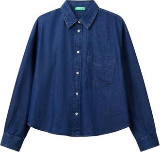 Benetton Chemise, Bleu, XX-Small