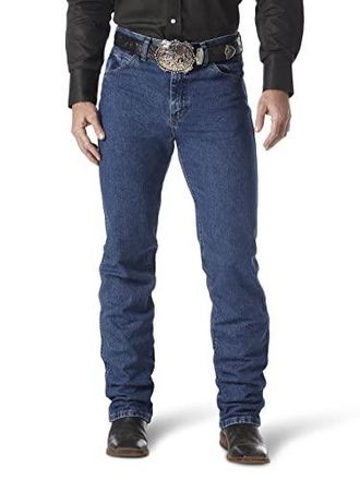 Wrangler Mens Premium Performance Cowboy Cut Slim Fit Jean, Dark Stone, 36W x 34L