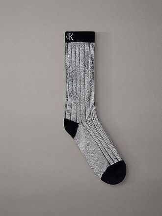 Calvin Klein Chaussettes pour bottes rayées en coton doux avec monogramme