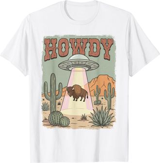 Image UFO Howdy Desert Bison T-Shirt