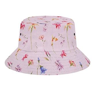 Generic Fleur Multicolore (9) Seau Chapeau Pliable Chapeau Pêche Anti-UV Bucket Hat pour Randonnée Chasse Sports
