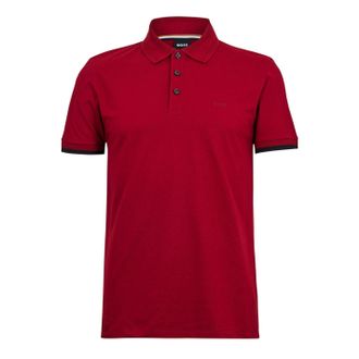 HUGO BOSS Phillipson Poloshirt f&uuml;r Herren, Mit Kragen (Dunkelrot)