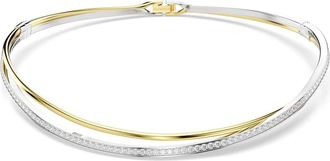 Swarovski Hyperbola Choker f&uuml;r Damen, gemischtes Metall-Finish, Rundschliff, Wei&szlig;, 35.1 cm Length, Metall, Kristall