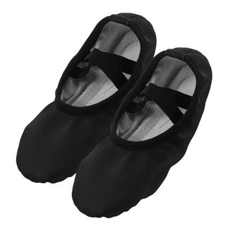 BESTONZON Chaussures De Ballet Noires Semelle Souple sans Lacets pour Femmes Et Filles pour Danse Yoga Et Gymnastique