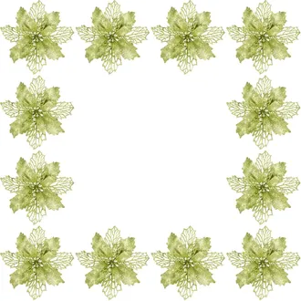 NUOBESTY K&uuml;nstliche Weihnachtssterne mit Glitzer, Gr&uuml;n, hohl, Simulation, Blume, Baumdekoration, Weihnachten, Urlaub, Party, Kranz, Girlande, Wimpelkette, Deko