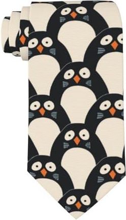 Generic Têtes De Pingouins Mignonnes Cravates Hommes Élégante Cravates Polyvalente Cravate Pour Soirée Mariages Célébrations