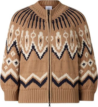 Bogner Norweger-Strickjacke Aurora f&uuml;r Damen - Camel/Schwarz - 36