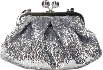 Max Mara Femme, Sacs, Gris, Taille: ONE Size Satin Sequin Clutch