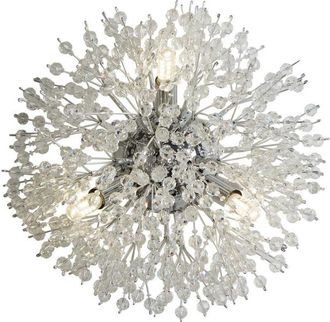 Searchlight Searchlight - Sunburst Applique murale 3 lumi&egrave;res Chrome, perles de verre